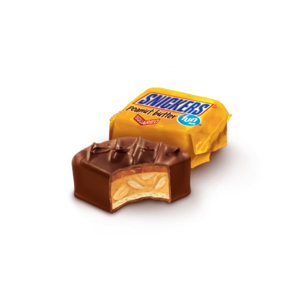 SNICKERS Crunchy Peanut Butter Chocolate Squares Fun Size Bag, 11.5 oz ...