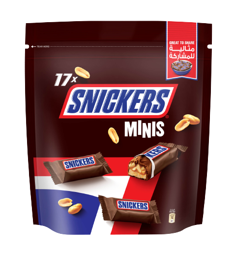 Snickers Minis Chocolate Mini Bars, Pouch, 255g (17 pcs) | SNICKERS