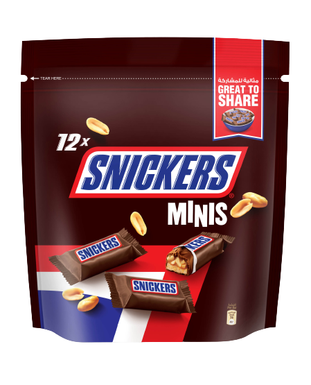 Snickers™ Minis Chocolate Mini Bars, Pouch, 180g (12 pcs) | SNICKERS