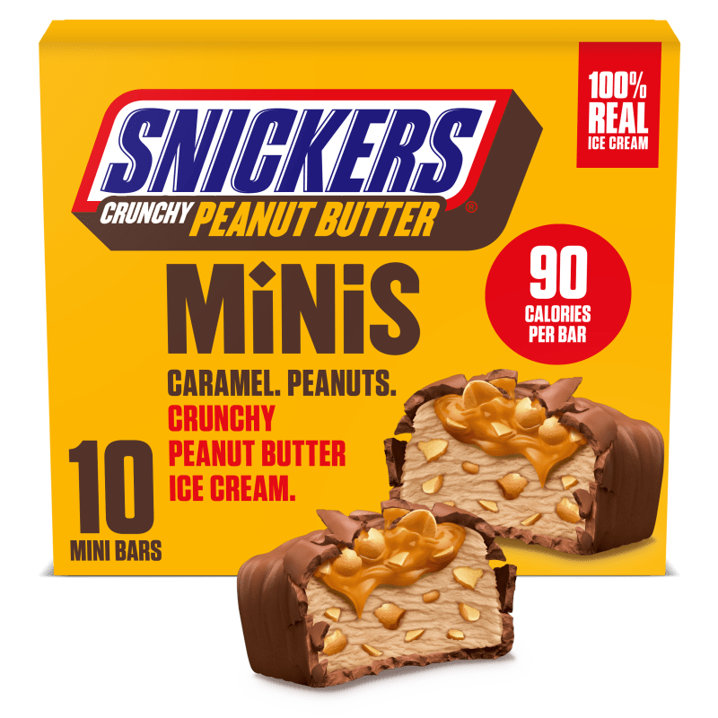 SNICKERS Ice Cream Minis, Milk Chocolatey, Caramel and Crunchy Peanut ...