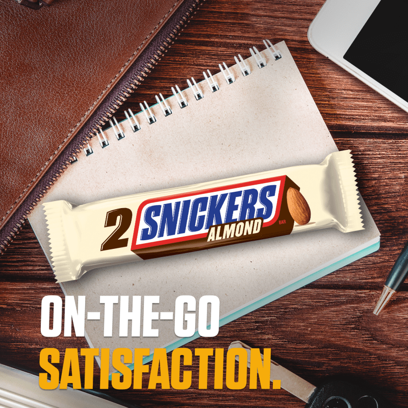 SNICKERS 2 To Go Almond Candy Bar, 3.23 oz | SNICKERS®